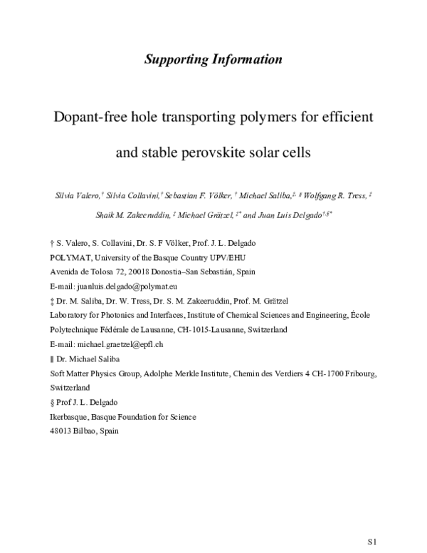 (PDF) Dopant-Free Hole-Transporting Polymers for Efficient and Stable Perovskite Solar Cells