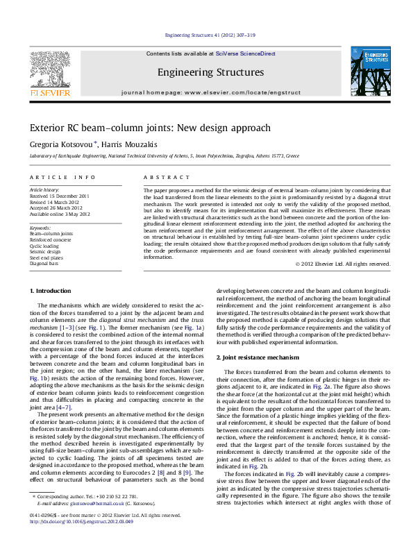(PDF) Exterior RC beam–column joints: New design approach