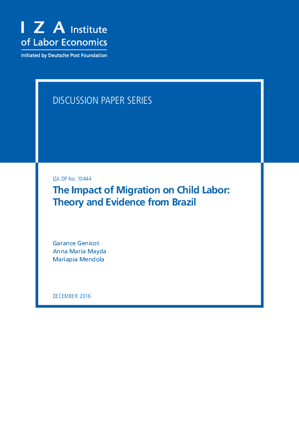 (PDF) The Impact of Migration on Child Labor: Theory and Evidence from Brazil