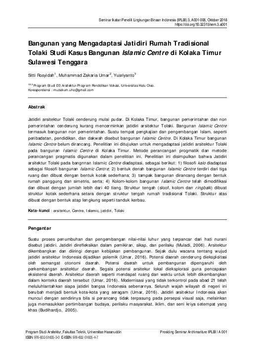 (PDF) Bangunan yang Mengadaptasi Jatidiri Rumah Tradisional Tolaki ...