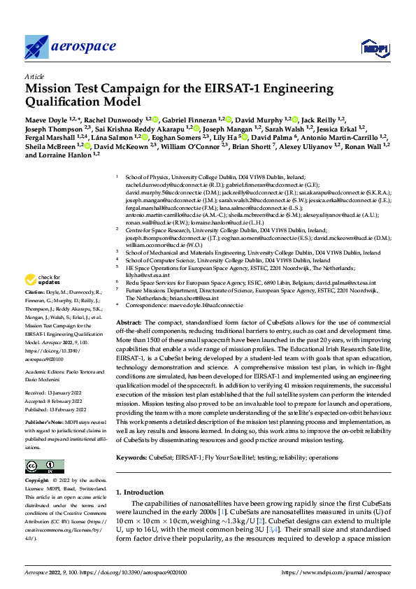 (PDF) Mission Test Campaign for the EIRSAT-1 Engineering Qualification ...
