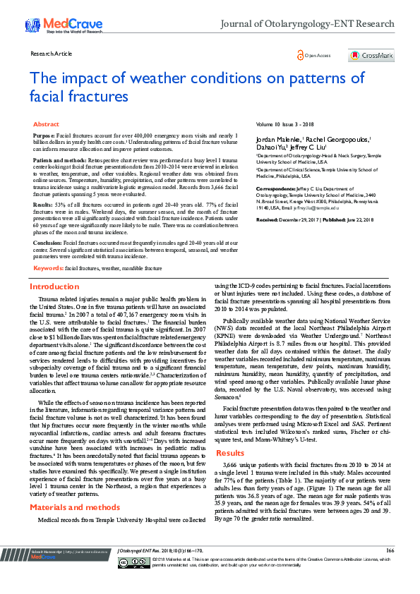 (PDF) The impact of weather conditions on patterns of facial fractures