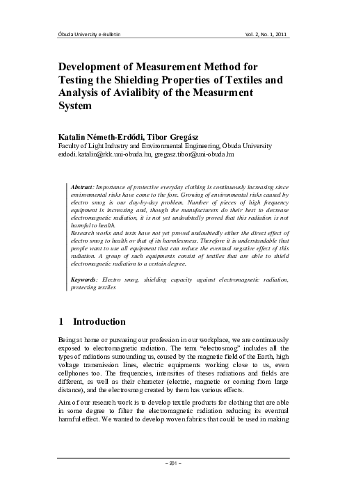 (PDF) Development of Measurement Method for Testing the Shielding ...