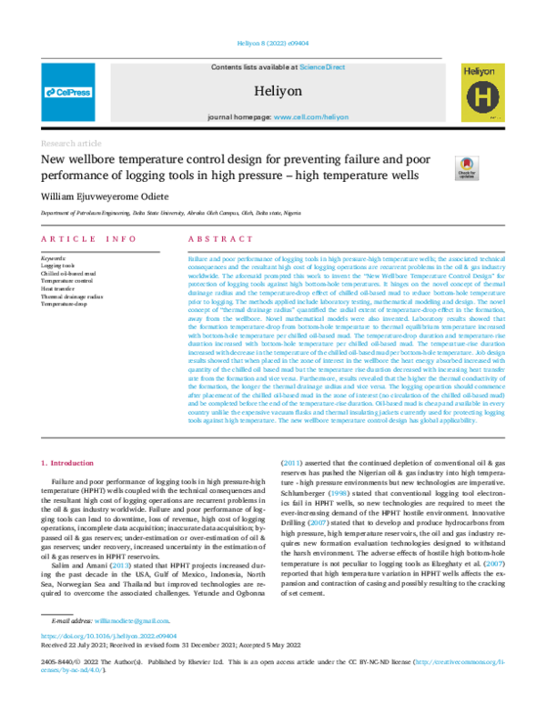 (PDF) New wellbore temperature control design for preventing failure ...