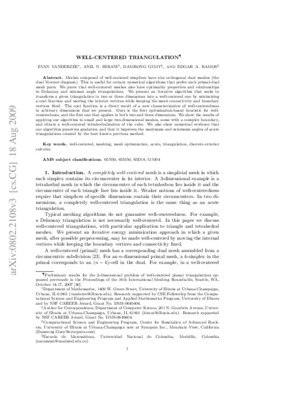 (PDF) Well-Centered Triangulation