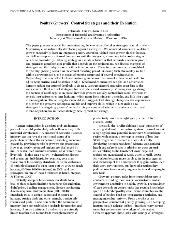 (PDF) Poultry growers' control strategies and their evolution