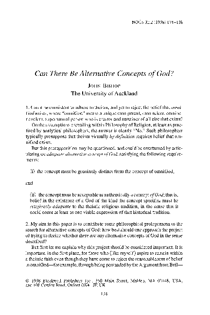 (PDF) Can There Be Alternative Concepts of God?