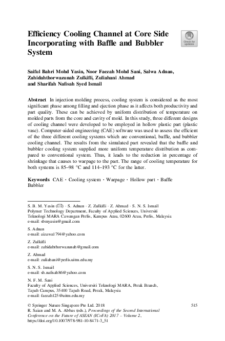 (PDF) Efficiency Cooling Channel at Core Side Incorporating with Baffle ...
