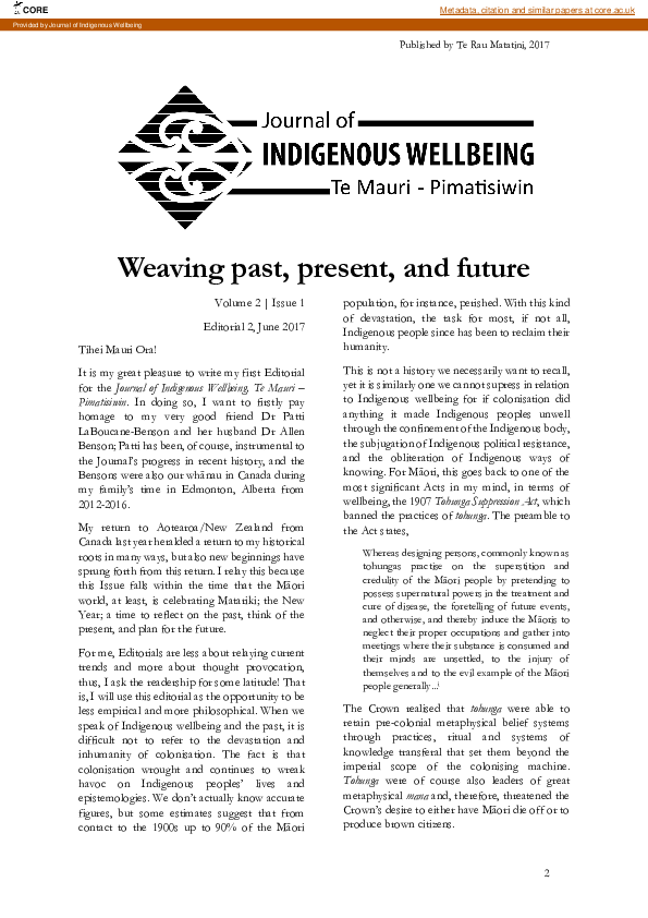 (PDF) Weaving past, present, and future