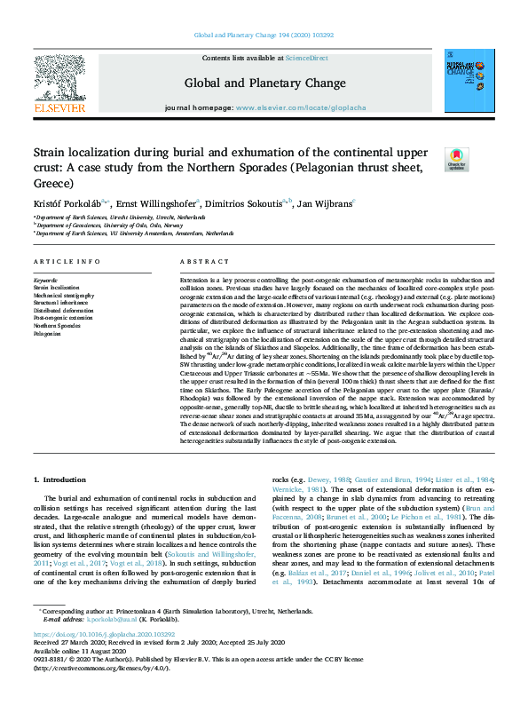 (PDF) Strain localization during burial and exhumation of the ...