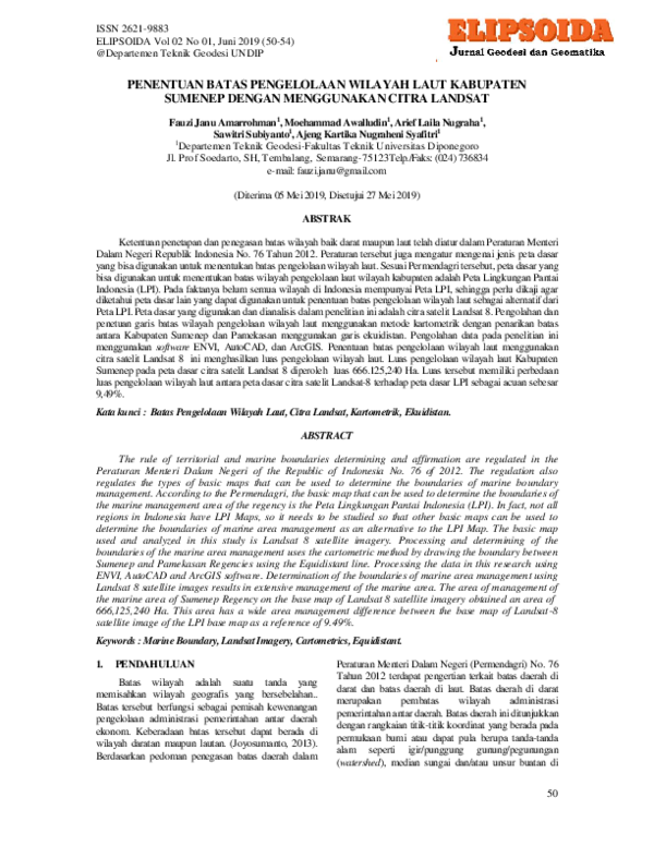(PDF) Penentuan Batas Pengelolaan Wilayah Laut Kabupaten Sumenep Dengan ...