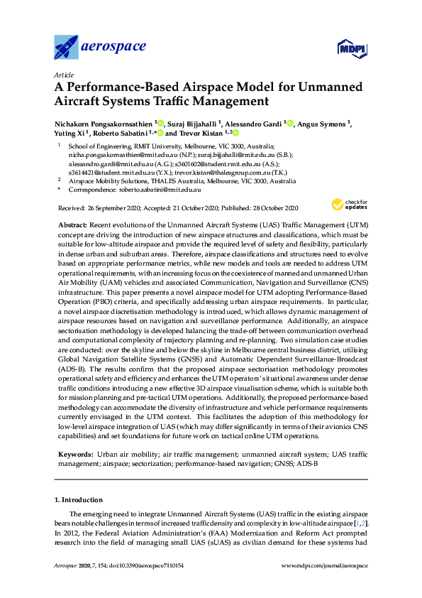(PDF) A Performance-Based Airspace Model for Unmanned Aircraft Systems ...