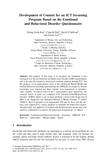 (PDF) Development of Content for an ICT Screening Program Based on the ...