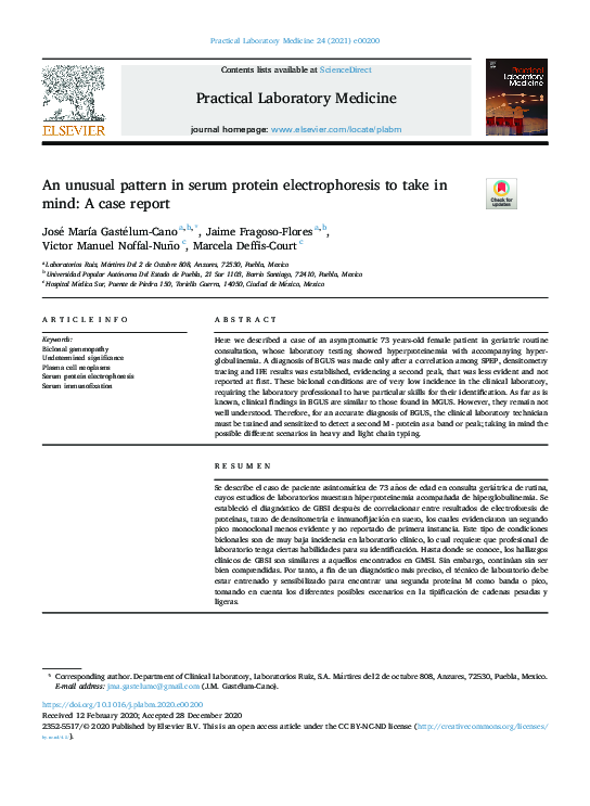 (PDF) An unusual pattern in serum protein electrophoresis to take in ...