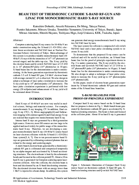 (PDF) Beam Test of Thermionic Cathode X-Band RF-Gun and Linac for ...