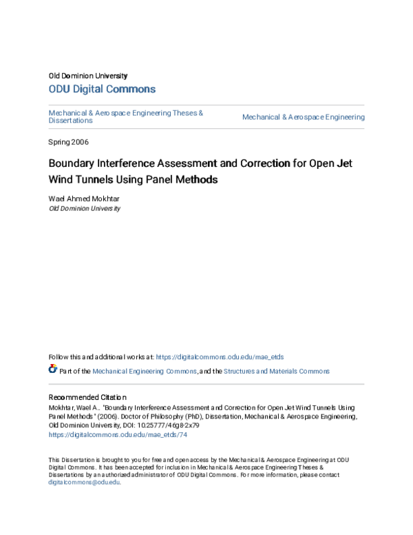 (PDF) Boundary Interference Assessment and Correction for Open Test ...