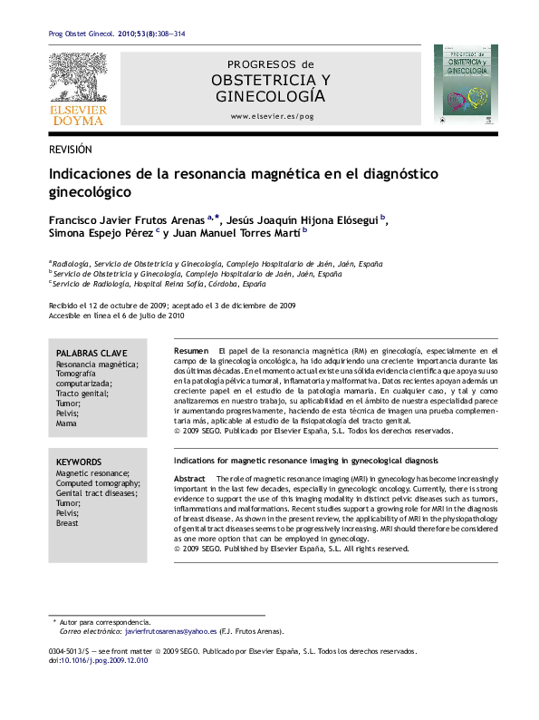 (PDF) Indicaciones de la resonancia magnética en el diagnóstico ...