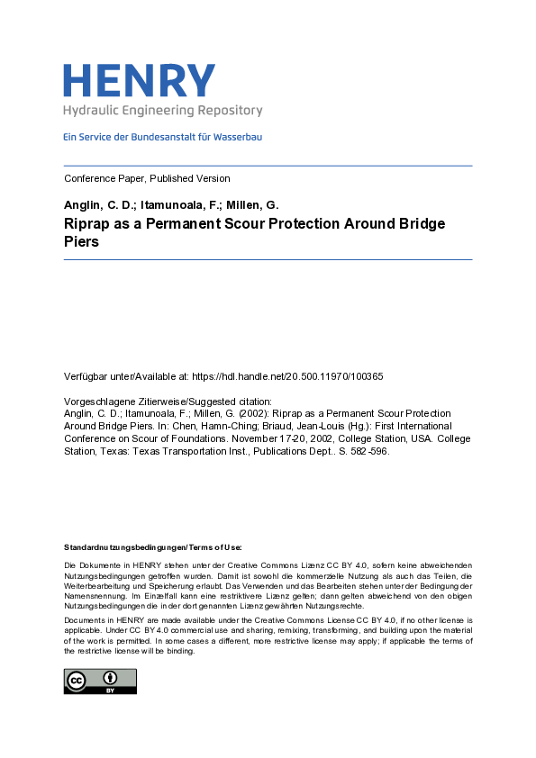 (PDF) Riprap as a Permanent Scour Protection Around Bridge Piers