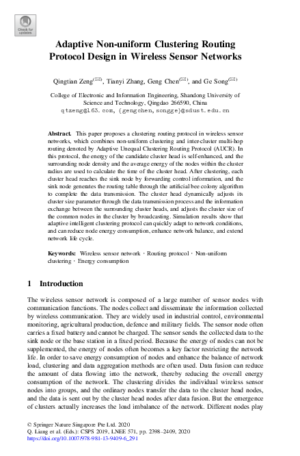 (PDF) Adaptive Non-uniform Clustering Routing Protocol Design in ...