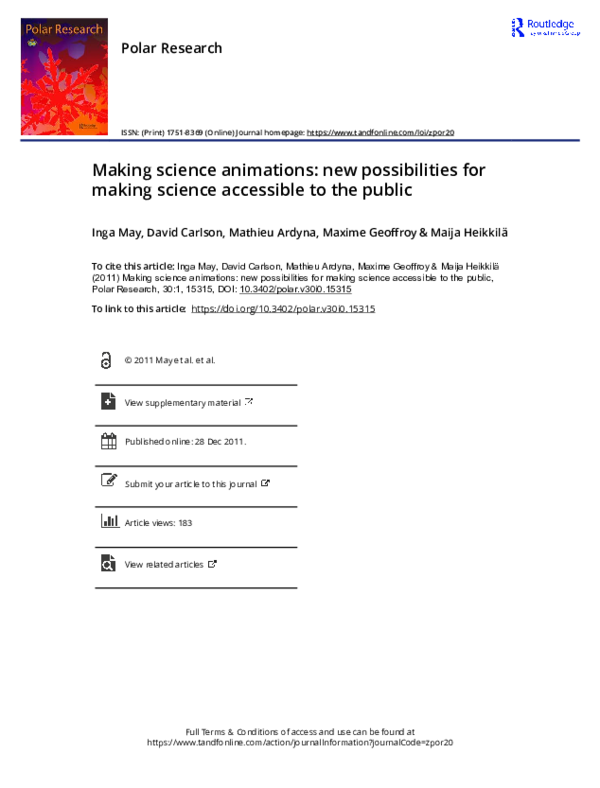 (PDF) Making science animations: new possibilities for making science ...