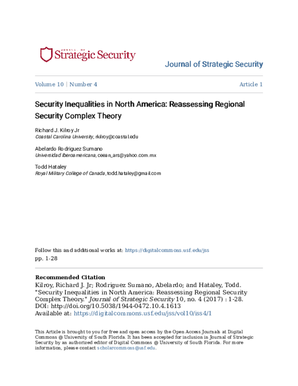 (PDF) Security Inequalities in North America: Reassessing Regional ...
