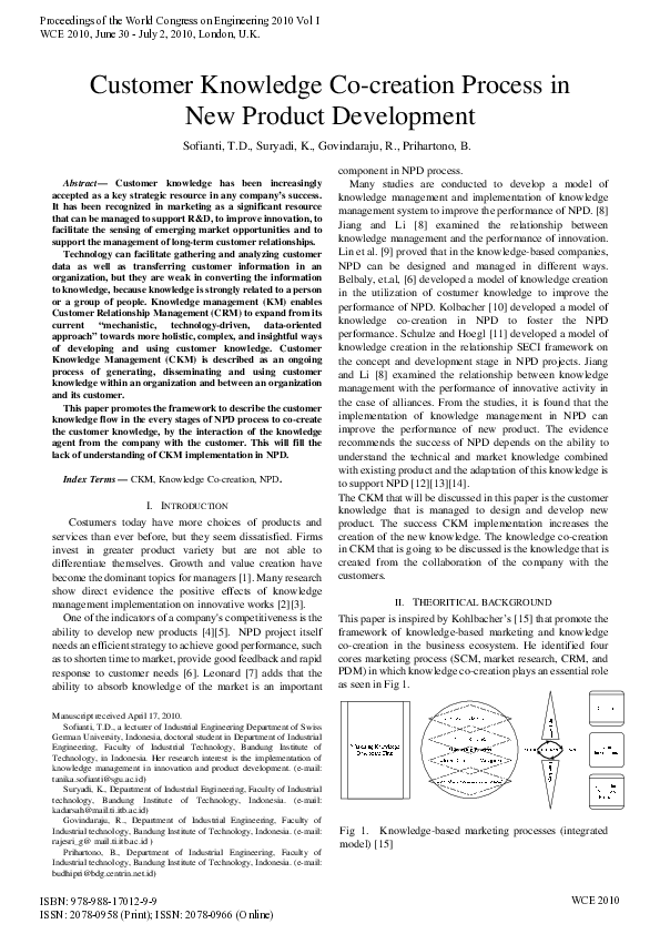 (PDF) Customer Knowledge Co-creation Process in New Product Development