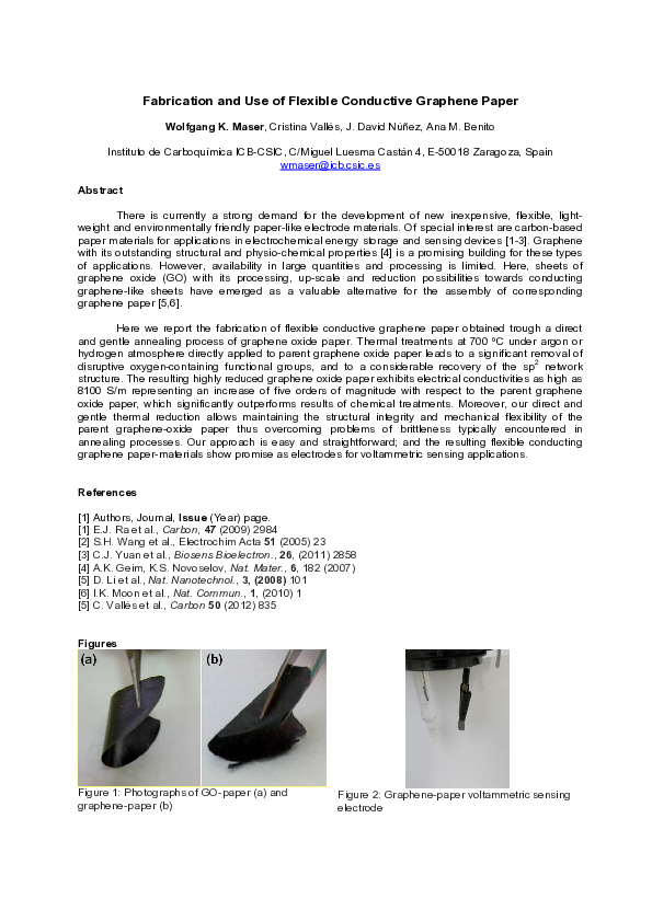 (PDF) Flexible conductive graphene paper obtained by direct and gentle ...