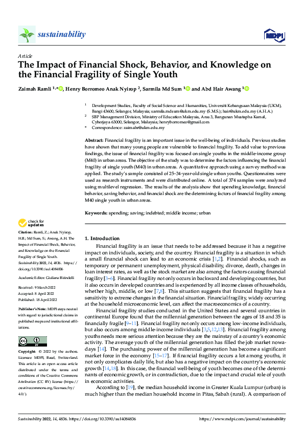 (PDF) The Impact of Financial Shock, Behavior, and Knowledge on the ...