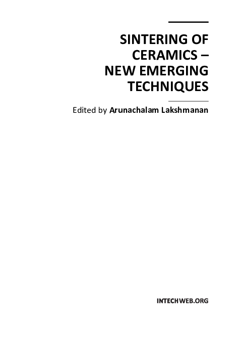 (PDF) Sintering of Ceramics - New Emerging Techniques