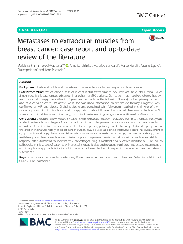 (PDF) Metastases to extraocular muscles from breast cancer: case report ...