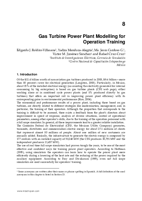 (PDF) Gas Turbine Power Plant Modelling for Operation Training