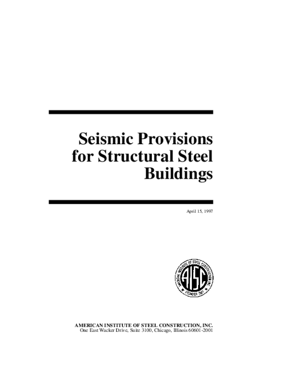 (PDF) AISC - Seismic Provisions For Steel Buildings