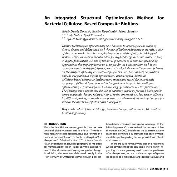 (PDF) An Integrated Structural Optimization Method for Bacterial Cellulose-Based Composite Biofilms