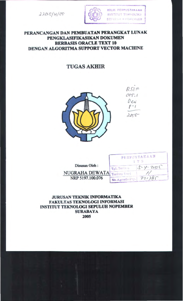 (PDF) Perancangan Dan Pembuatan Perangkat Lunak Ppengklasifikasikan Dokumen Berbasis Oracle Text ...