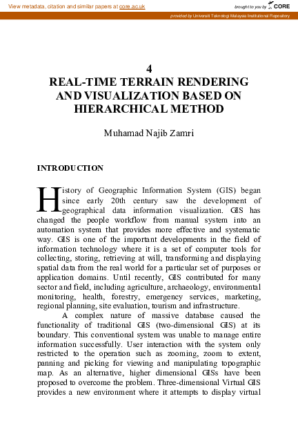 (PDF) Real-time terrain rendering and visualization based on hierarchical method