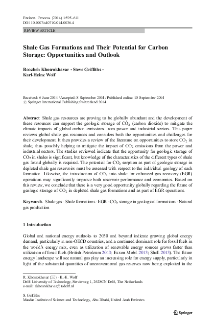 (PDF) Shale Gas Formations and Their Potential for Carbon Storage ...