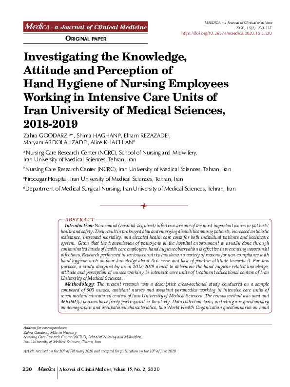 (PDF) Investigating the Knowledge, Attitude and Perception of Hand ...