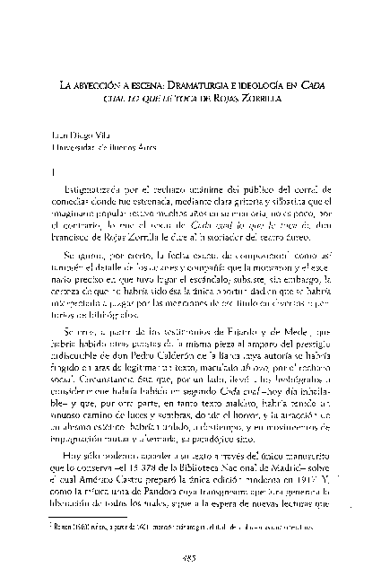(PDF) La abyección a escena : dramaturgia e ideología en "Cada cual lo ...