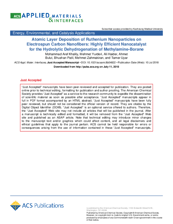 (PDF) Atomic Layer Deposition of Ruthenium Nanoparticles Using a Low-Density Dielectric Film as ...