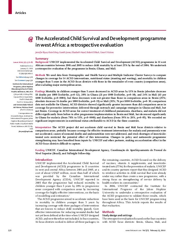 (PDF) Evaluation of ACSD Programme in West Africa