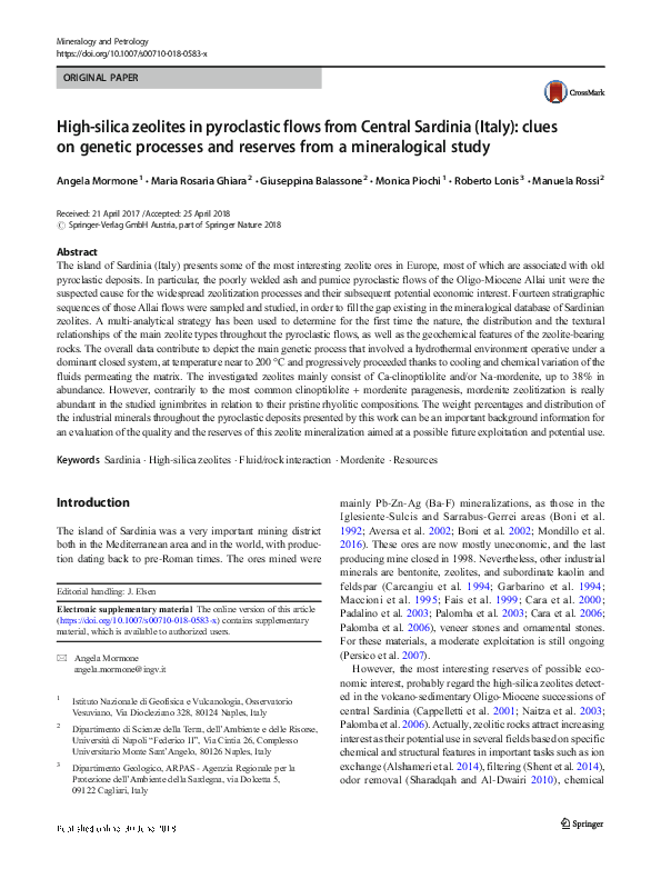 (PDF) High-silica zeolites in pyroclastic flows from Central Sardinia ...