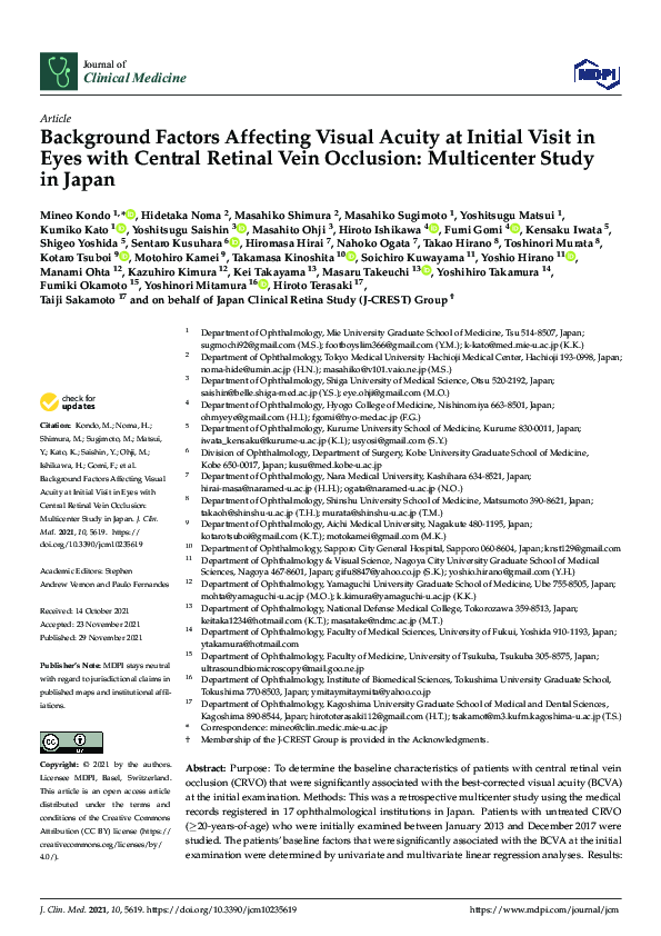 (PDF) Background Factors Affecting Visual Acuity at Initial Visit in ...