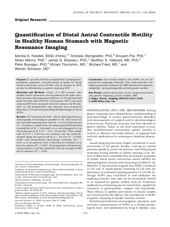 (PDF) Quantification of distal antral contractile motility in healthy ...