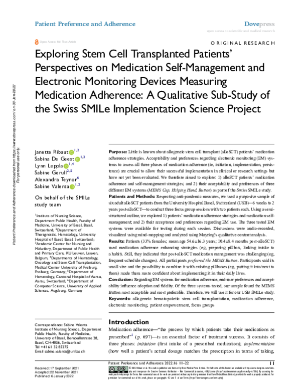 (PDF) Exploring Stem Cell Transplanted Patients’ Perspectives on ...