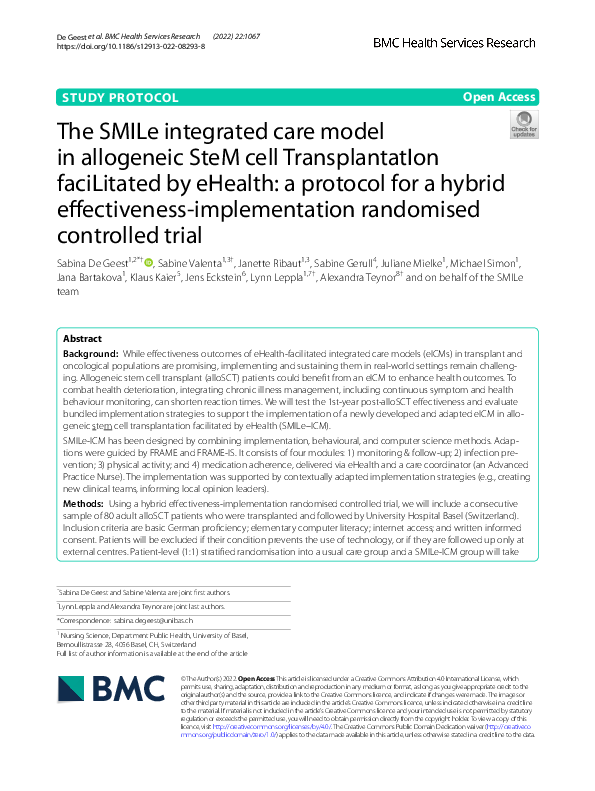 (PDF) The SMILe integrated care model in allogeneic SteM cell ...