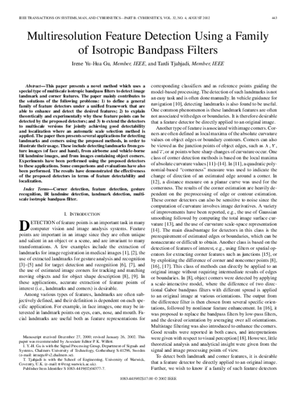 (PDF) Multiresolution feature detection using a family of isotropic bandpass filters