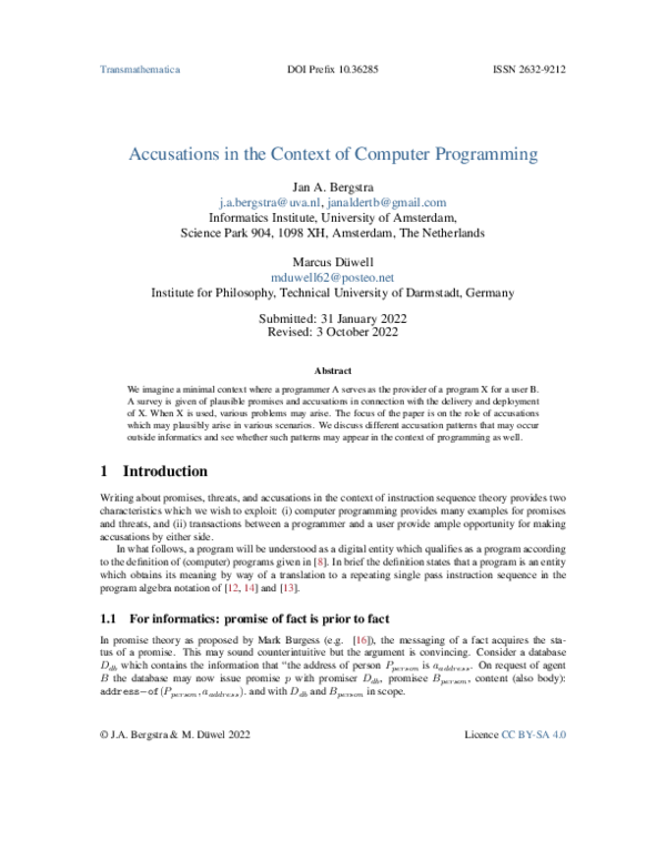 (PDF) Accusations in the context of computer programming