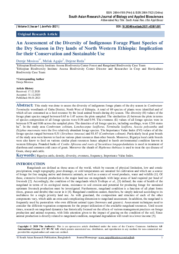 (PDF) An Assessment of the Diversity of Indigenous Forage Plant Species ...
