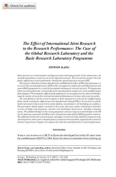 (PDF) The Effect of International Joint Research to the Research ...