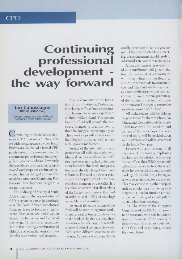 (PDF) Continuing professional development: The way forward